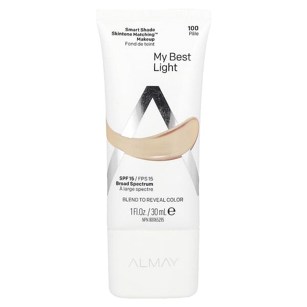 Almay, Smart Shade, Skintone Matching Makeup, SPF 15, 100 My Best Light ...