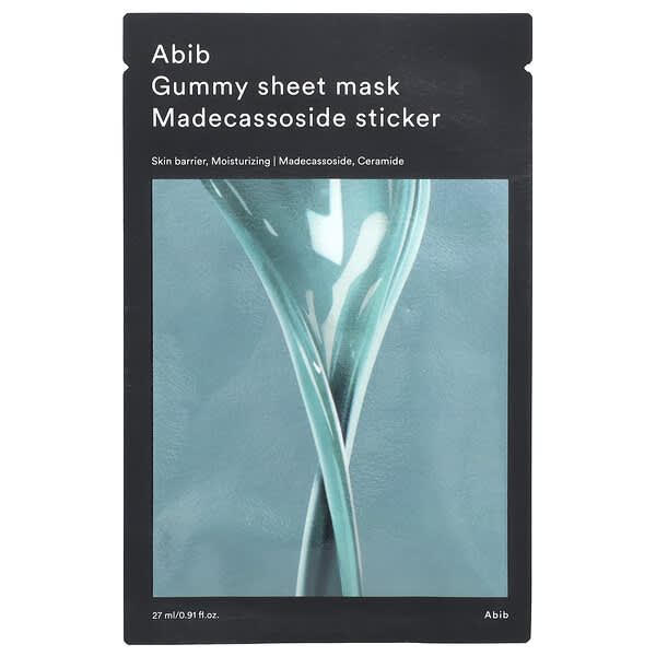 Abib, Gummy Beauty Sheet Mask, Madecassoside Sticker, 1 Sheet, 0.91 fl ...