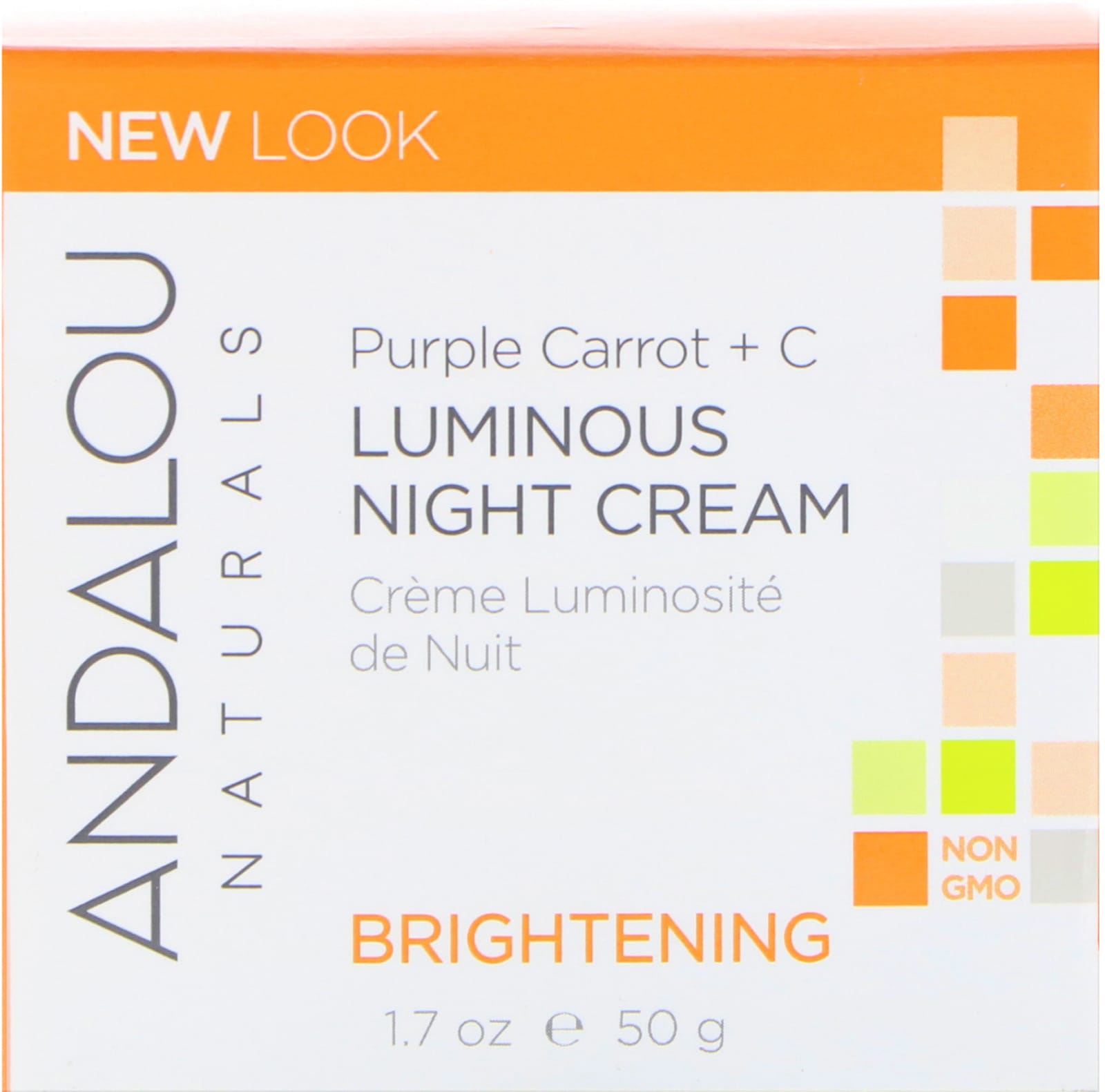 Andalou Naturals, Luminous Night Cream, Purple Carrot + C, Brightening ...