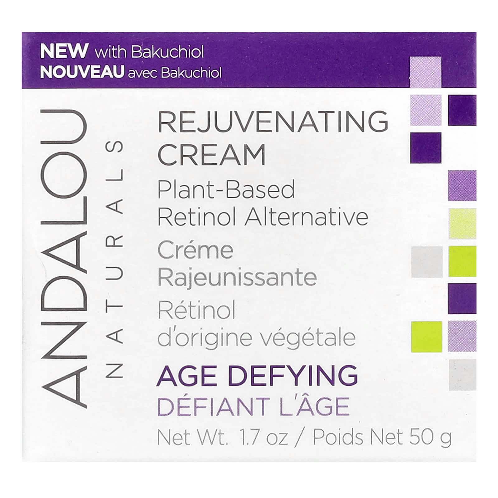 Andalou Naturals, Rejuvenating Cream, Plant-Based Retinol Alternative ...