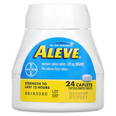 Aleve, Naproxen Sodium Tablets, 220 mg, 24 Caplets