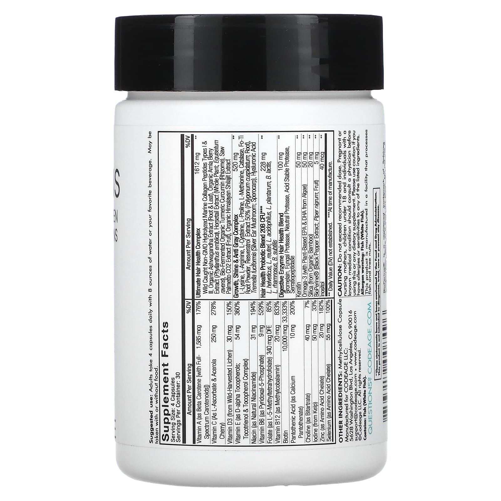 Codeage, Hair Vitamins, 120 Capsules