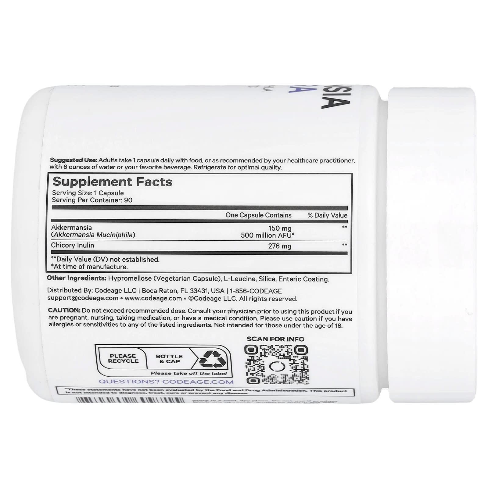 Codeage, Akkermansia 500 Ultra, 90 Vegetable Capsules