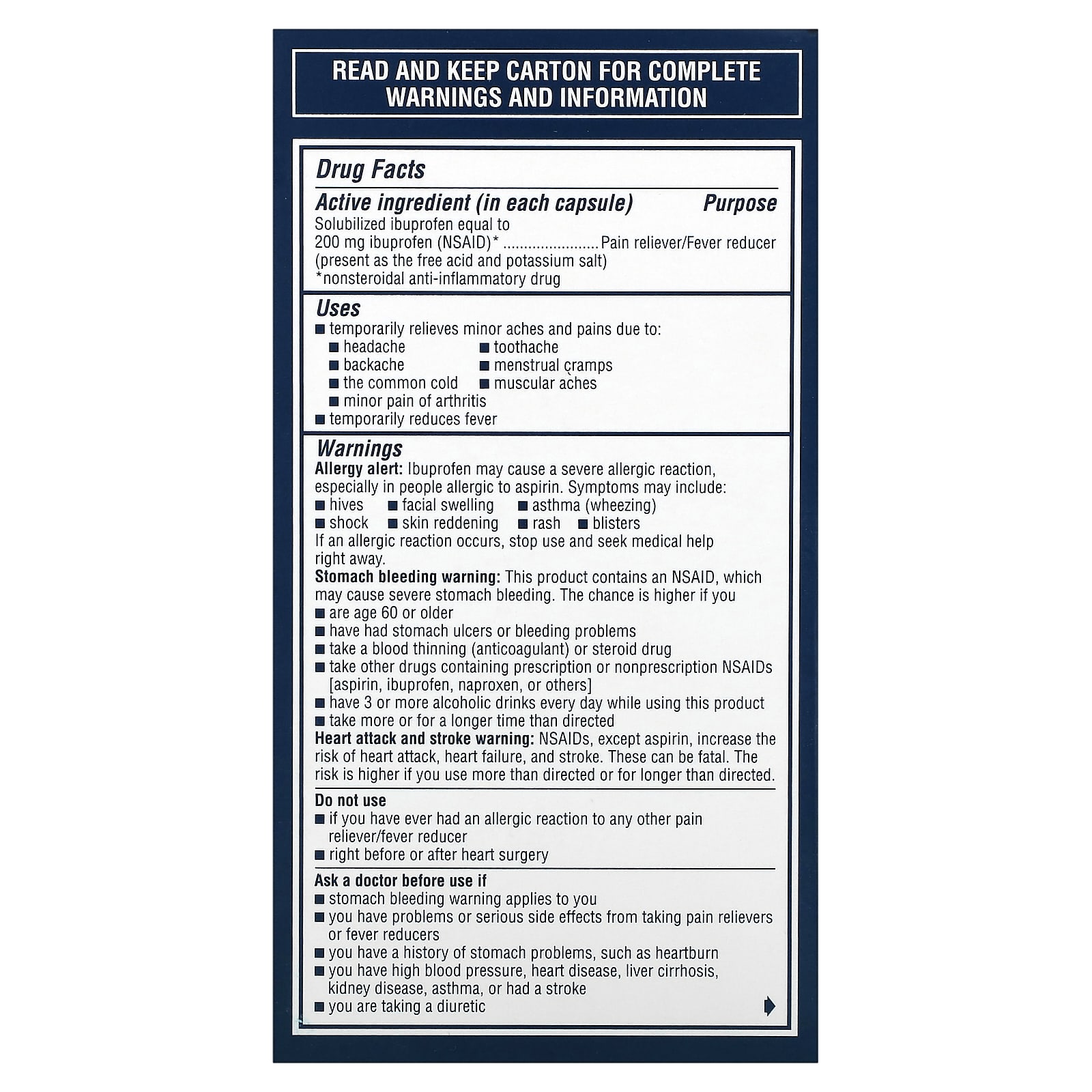 Advil, Liqui-Gels, 200 mg, 160 Liquid Filled Capsules