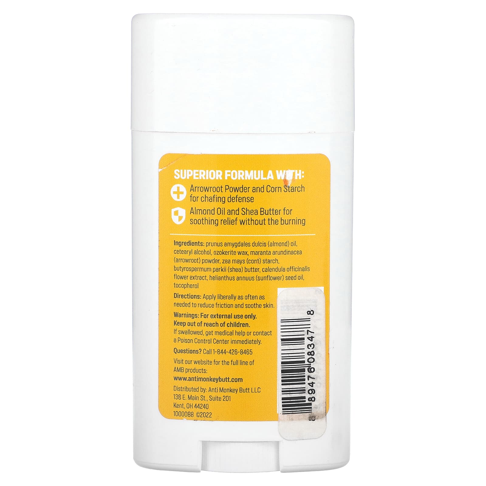 Anti Monkey Butt, Anti Friction Chafing Stick With Shea Butter, 1.7 oz ...