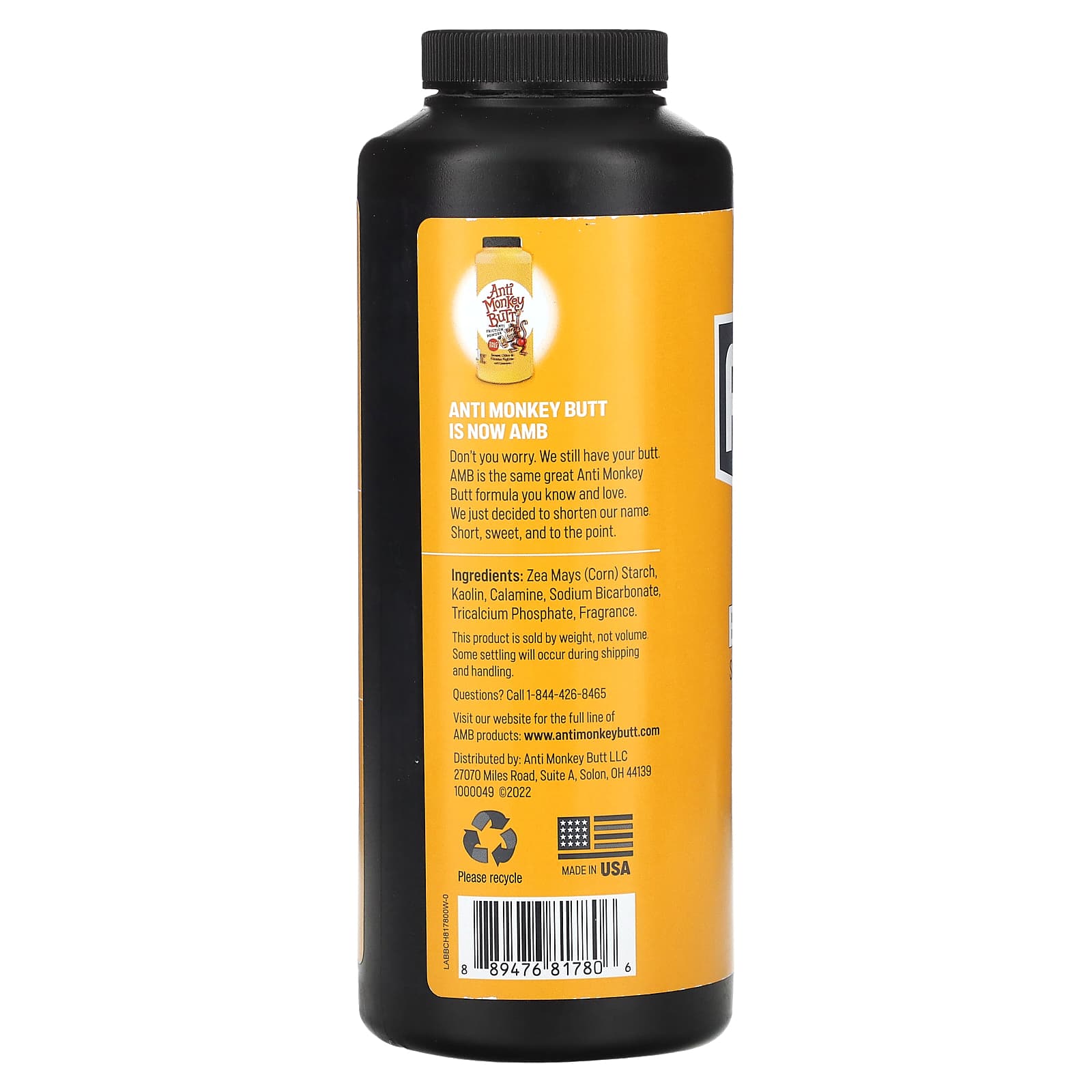 Anti Monkey Butt, Anti Friction Body Powder, 8 oz (227 g)