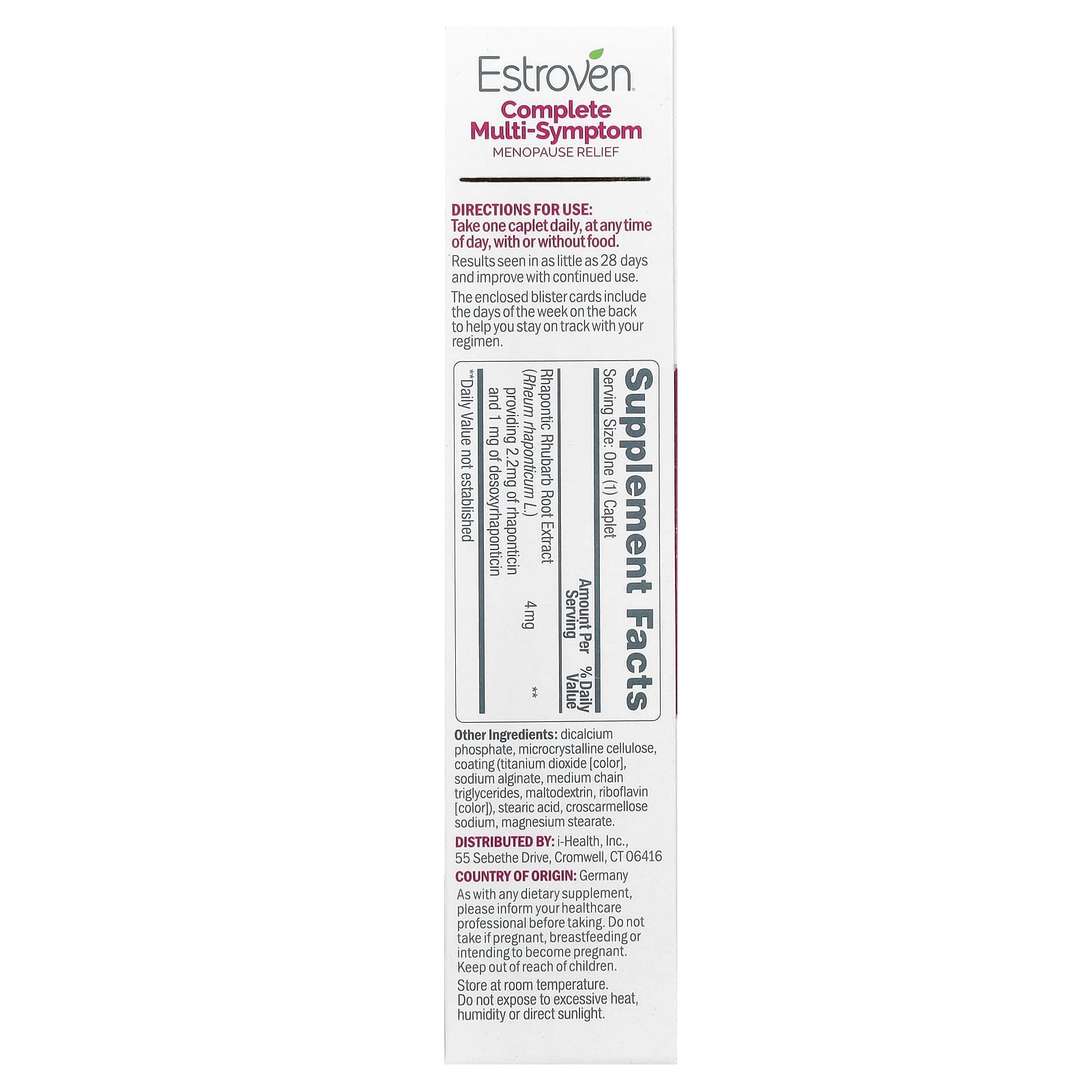 Estroven, Complete Multi-Symptom Menopause Relief, 28 Caplets