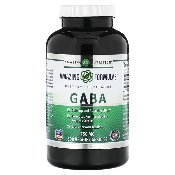 Amazing Nutrition, GABA, 750 mg, 300 Veggie Capsules