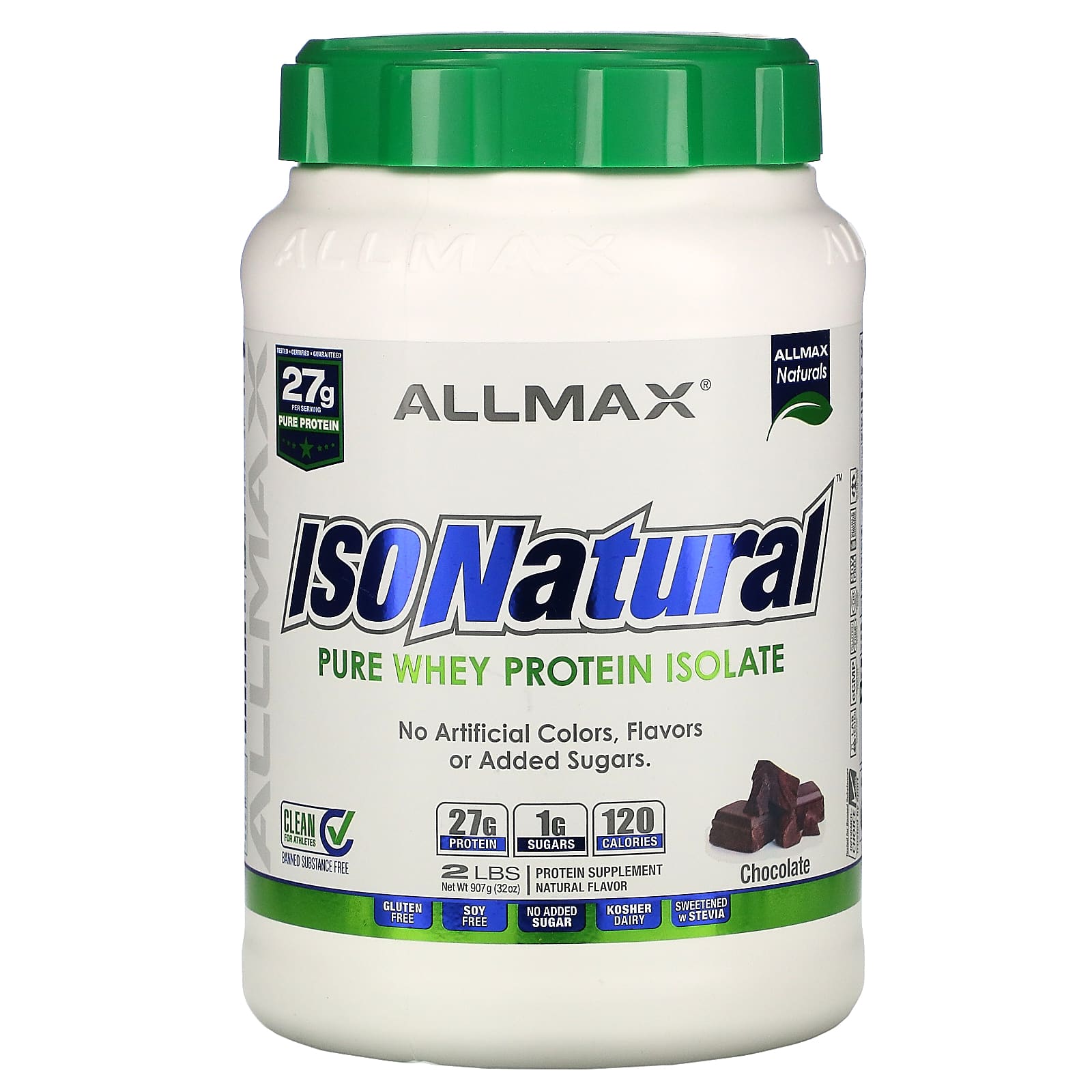ALLMAX, IsoNatural 全分离乳清蛋白，巧克力，2 磅（907 克）