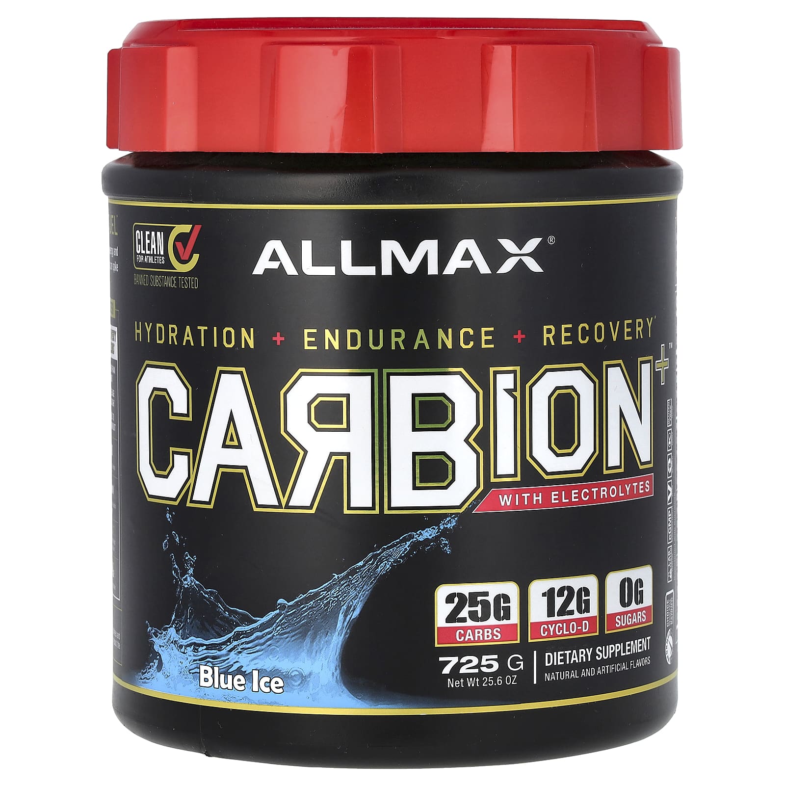 ALLMAX, CARBion＋（カービオンプラス）電解質配合、ブルーボムポップ、725g（25.6オンス）