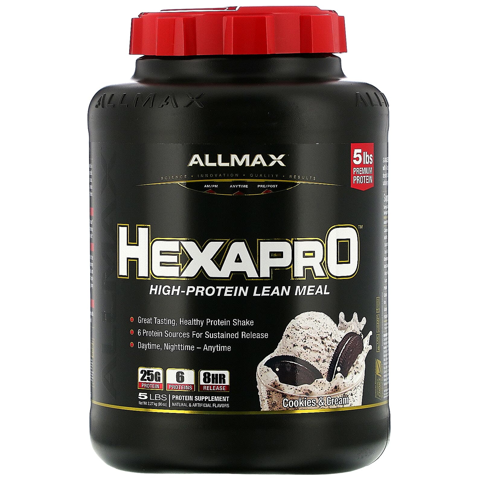ALLMAX‏, Hexapro, High-Protein Lean Meal, Cookies & Cream, 5 lbs (2.27 kg)