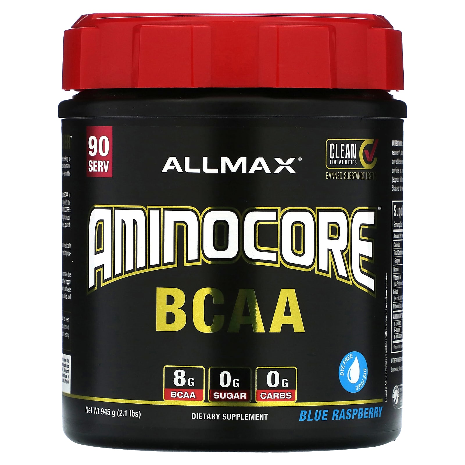 ALLMAX, AMINOCORE BCAA, Blue Raspberry, 2.1 lbs (945 g)