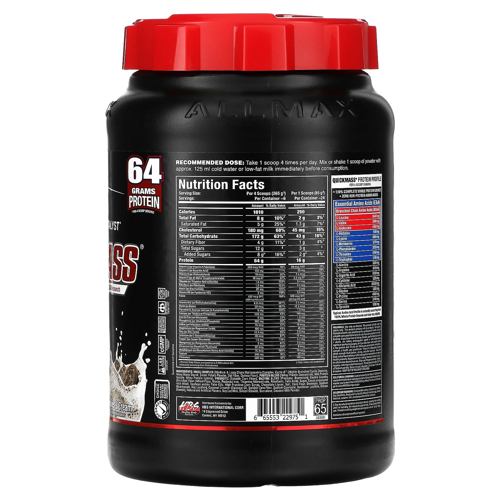 ALLMAX, QuickMass, Rapid Mass Gain Catalyst, Cookies & Cream, 3.5 lbs ...