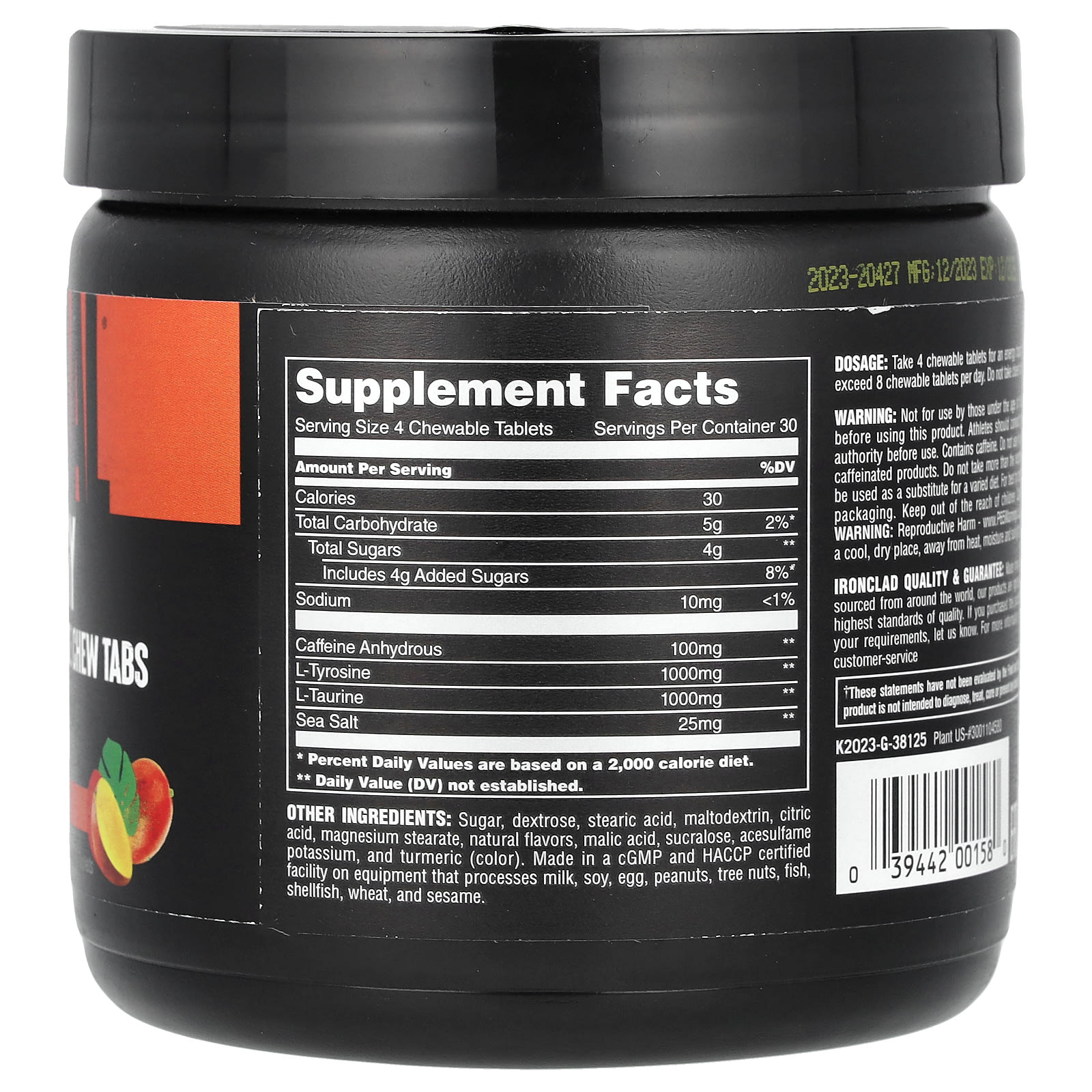 Animal, Energy Performance Chew Tabs, Mango, 120 Chewable Tablets