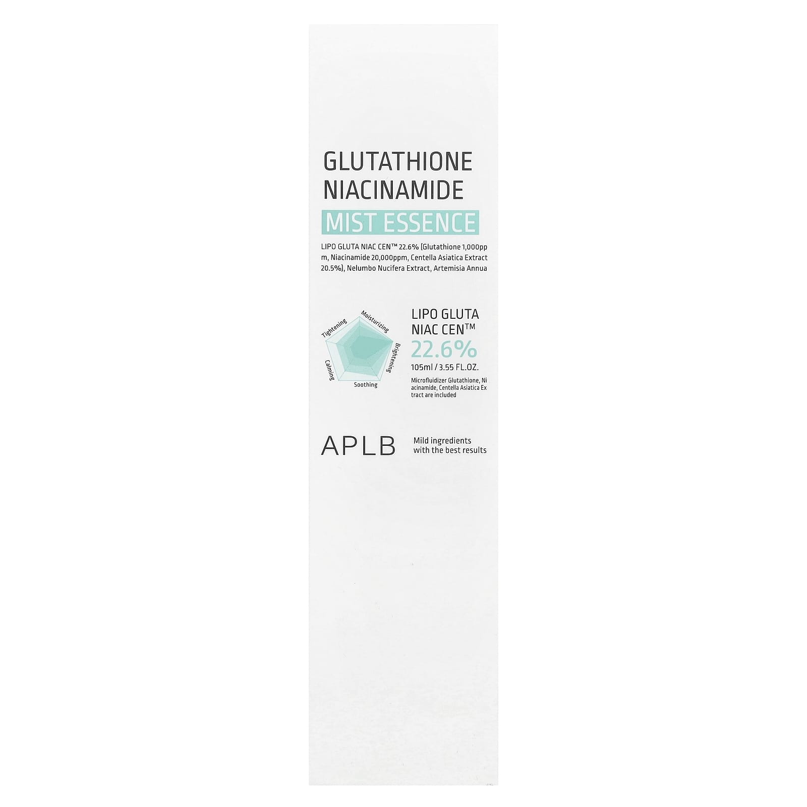 APLB‏, Glutathione Niacinamide, Mist Essence, 3.55 fl oz (105 ml)