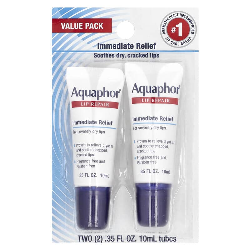 Lip Repair Immediate Relief Fragrance Free 2 Tubes 0.35 fl oz 10 ml Each