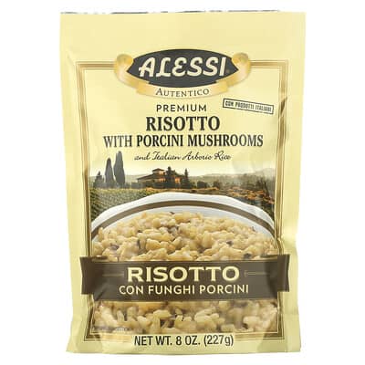 Alessi, Premium Risotto with Porcini Mushrooms and Italian Arborio Rice ...