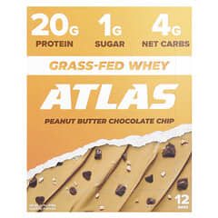 Atlas Bar, Grass-Fed Whey Protein Bar, Peanut Butter Chocolate Chip, 12 ...