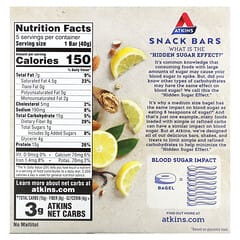 Atkins, Snack, Lemon Bar, 5 Bars, 1.41 oz (40 g) Each