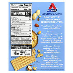 Atkins, Anytime Snacks, Protein Wafer Crisps, Peanut Butter, 5 Bars, 1. ...