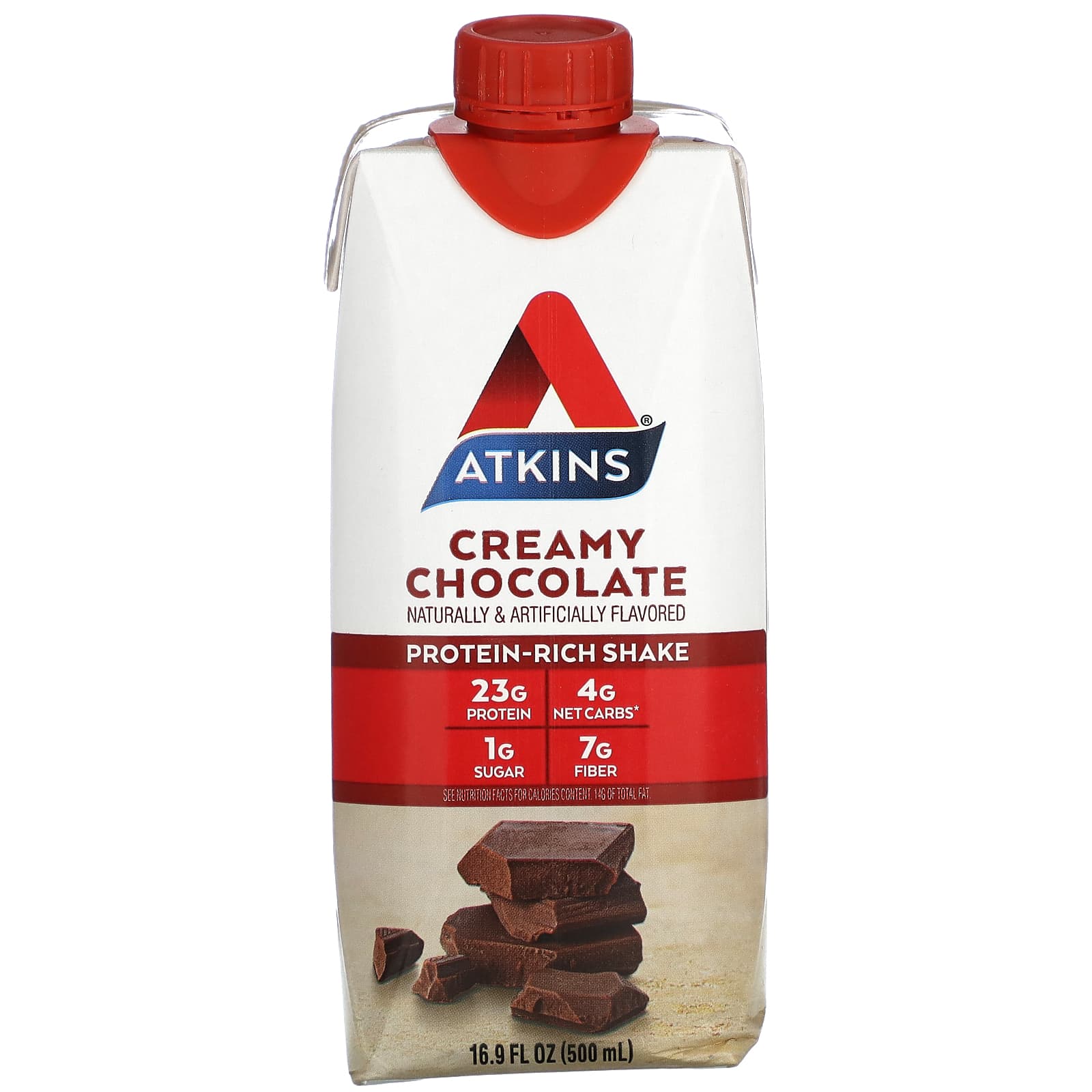 Atkins, Protein-Rich Shake, Creamy Chocolate, 4 Shakes, 16.9 fl oz (500 ...