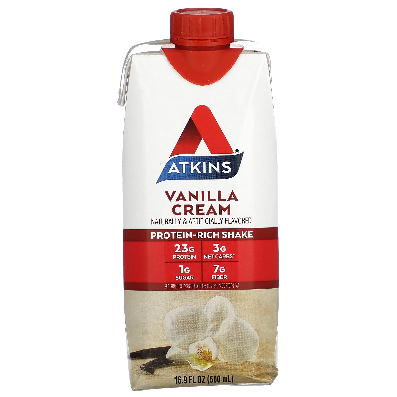 Atkins, Protein Rich Shake, Vanilla Cream, 4 Shakes, 16.9 fl oz (500 ml ...