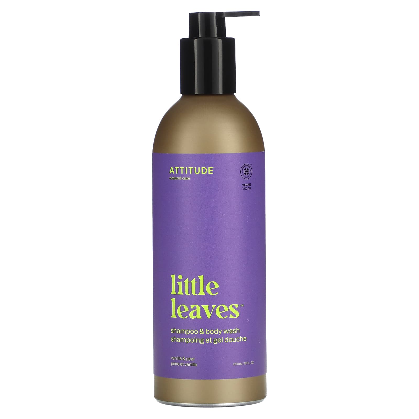 ATTITUDE, Little Leaves, Shampoo & Body Wash, Vanilla & Pear, 16 fl oz ...