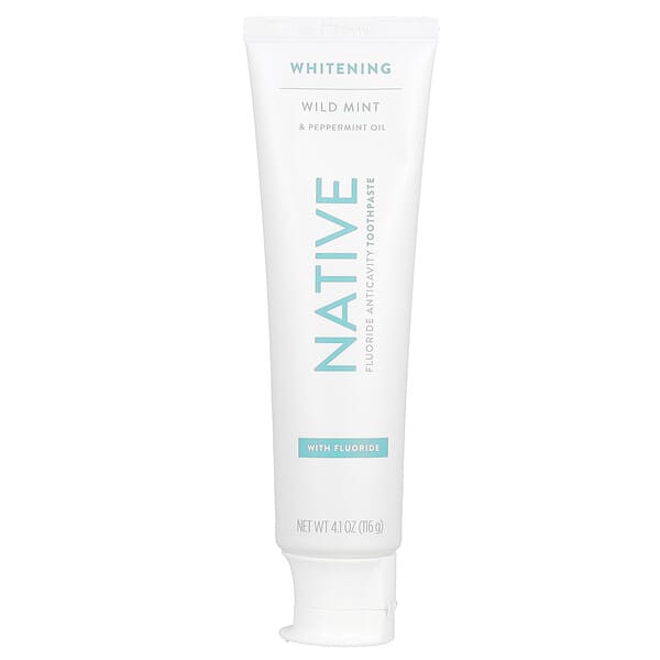 Native, Whitening Toothpaste, With Fluoride, Wild Mint & Peppermint Oil ...