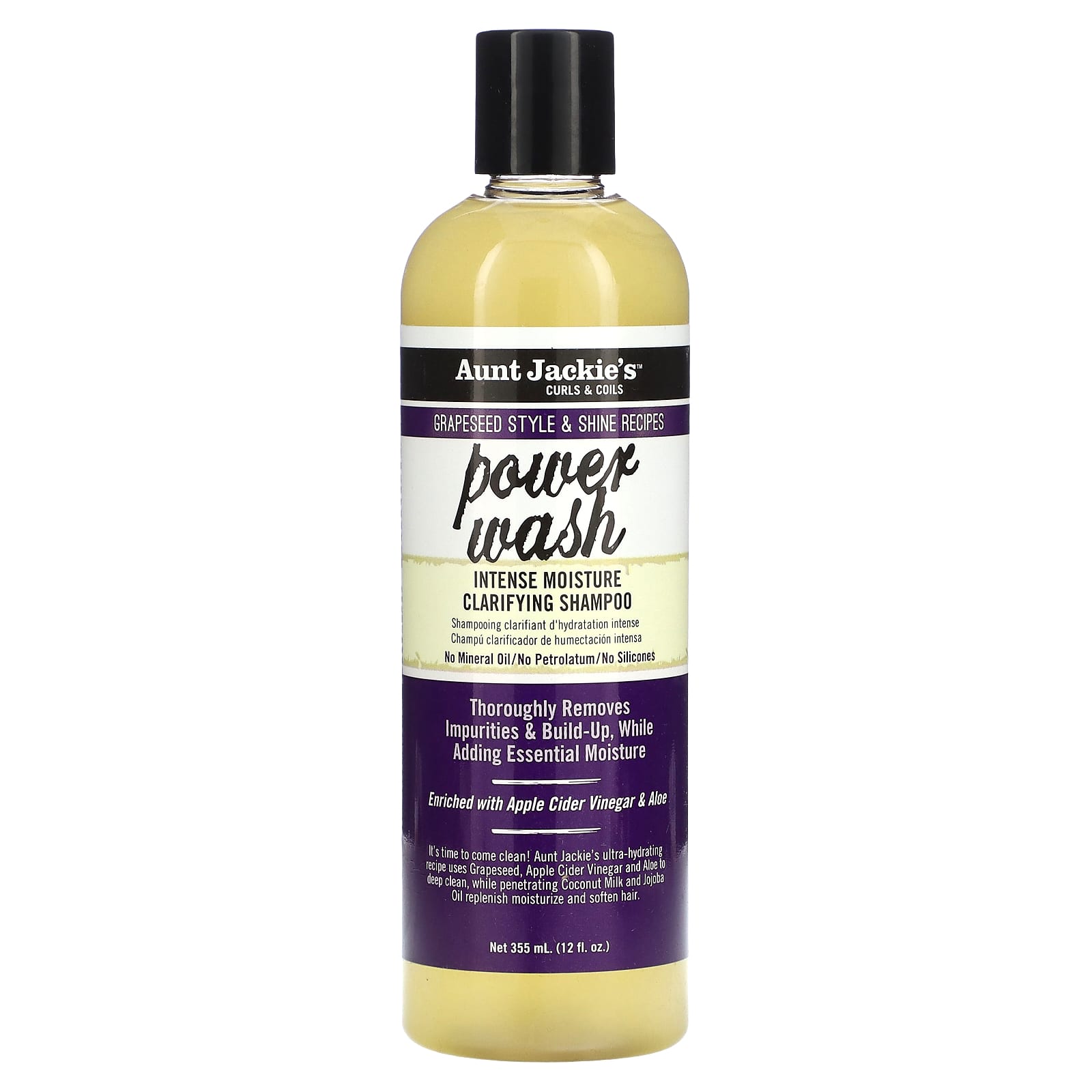Aunt Jackie's, Power Wash, Intense Moisture Clarifying Shampoo, 12 fl ...