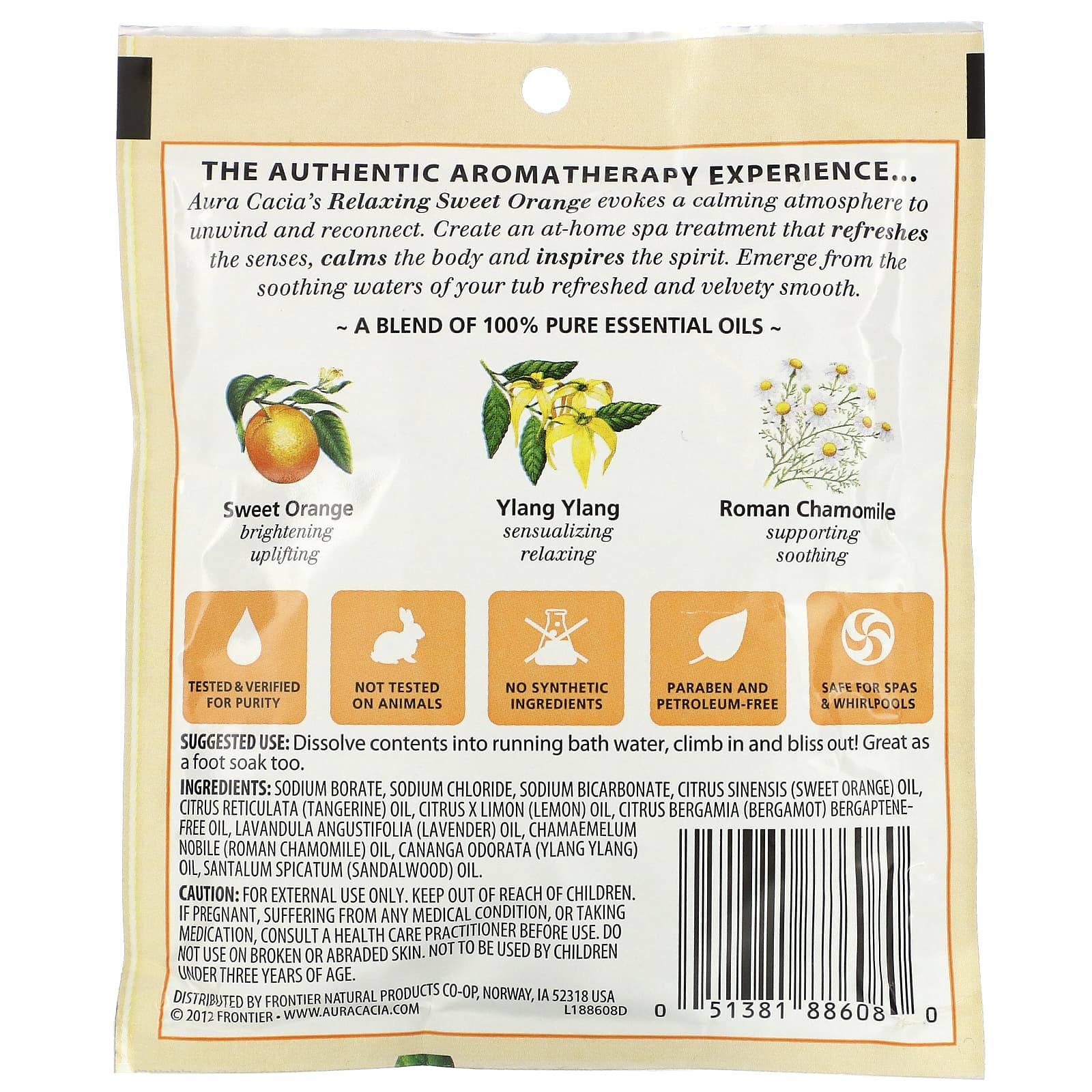 Aura Cacia, Aromatherapy Mineral Bath, Relaxing Sweet Orange, 2.5 oz ...
