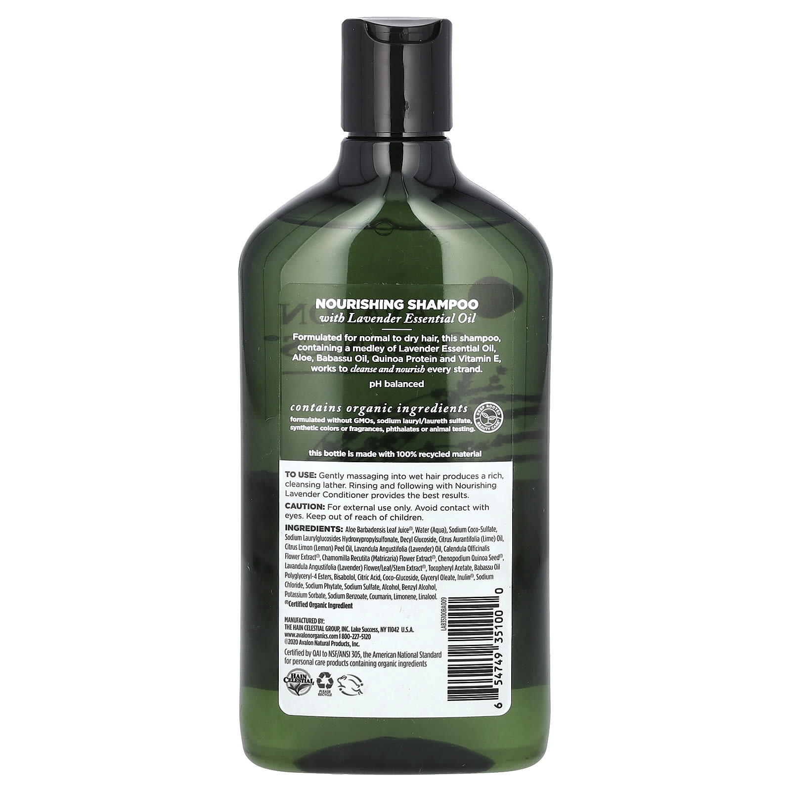 Avalon Organics, Shampoo, For Normal to Dry Hair, Nourishing Lavender ...