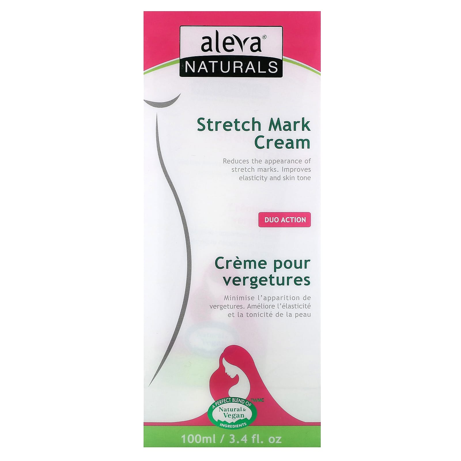 Aleva Naturals, Stretch Mark Cream, Duo Action, 3.4 fl oz (100 ml)