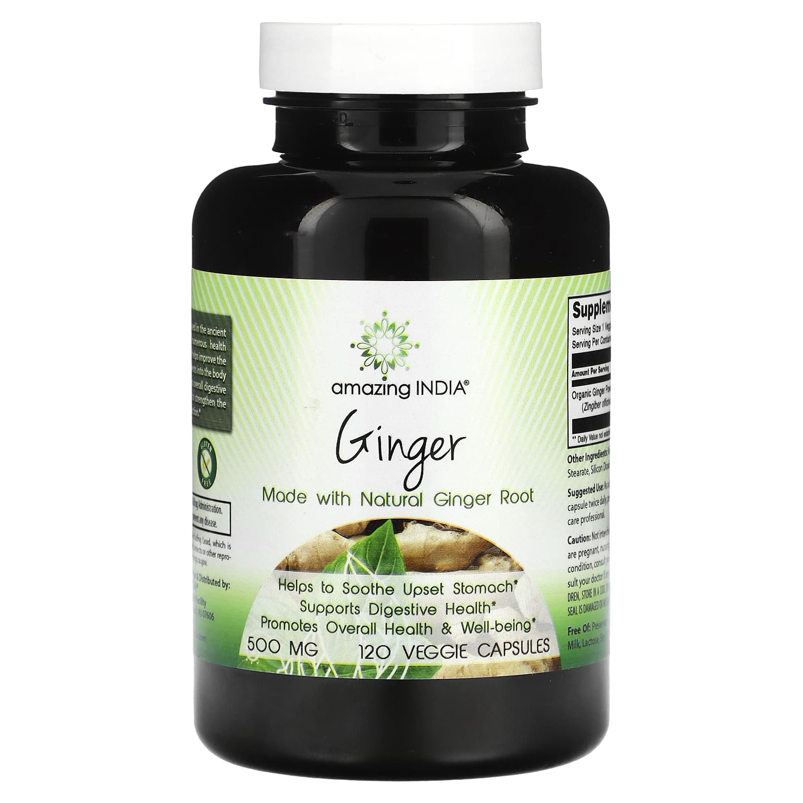 Amazing India, Ginger , 500 mg , 120 Veggie Capsules