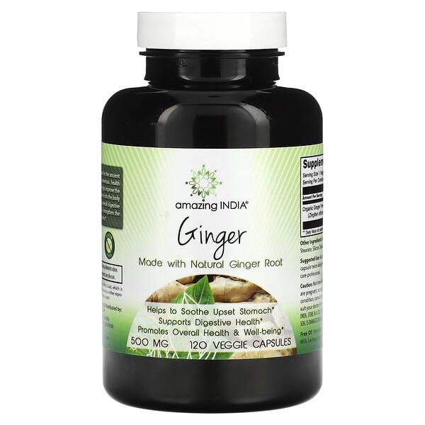 Amazing India, Ginger , 500 mg , 120 Veggie Capsules