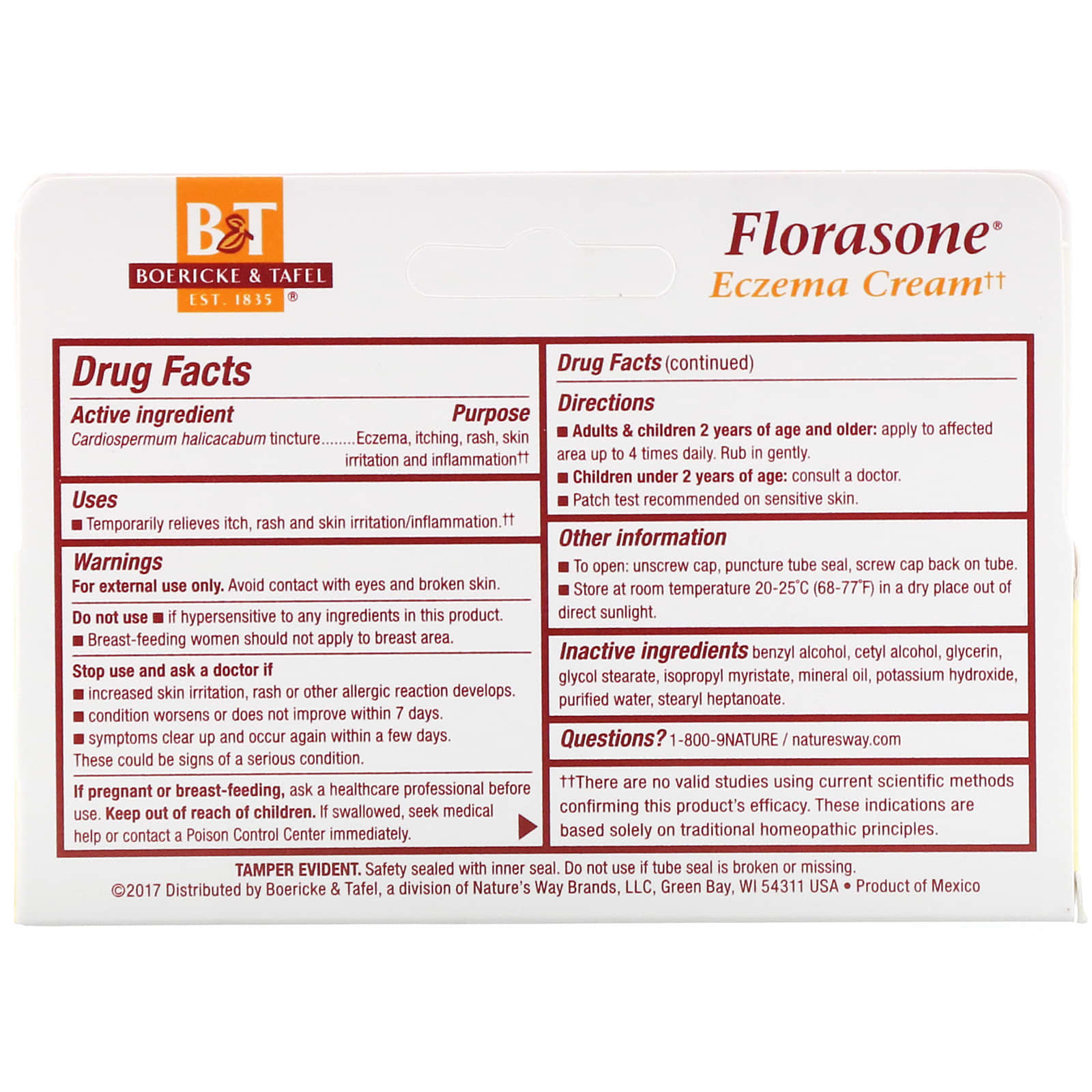 Boericke & Tafel, Florasone Topical Cream, 1 oz (28 g)