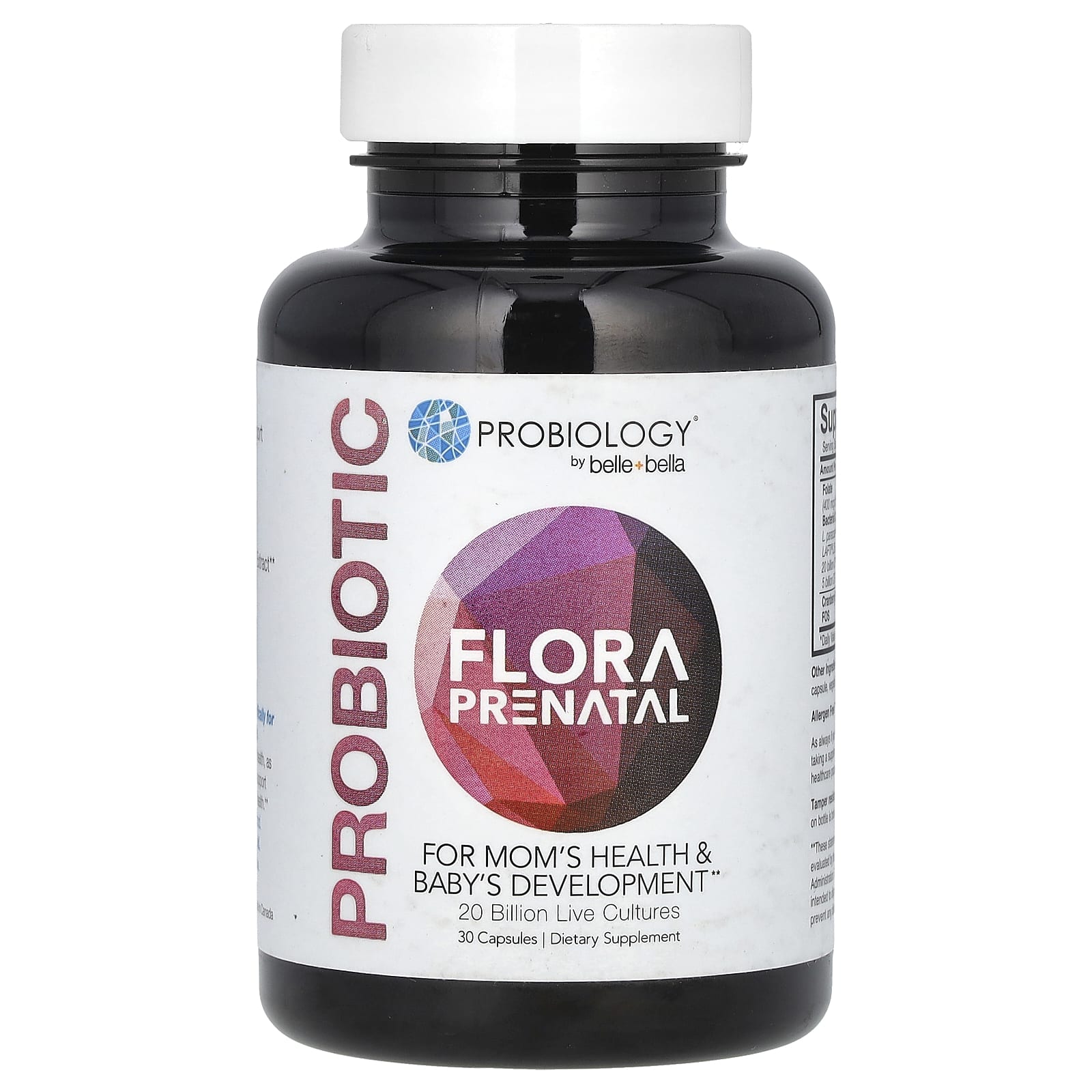 Belle+Bella, Probiotic Flora Prenatal, 20 Billion Live Cultures, 30 ...