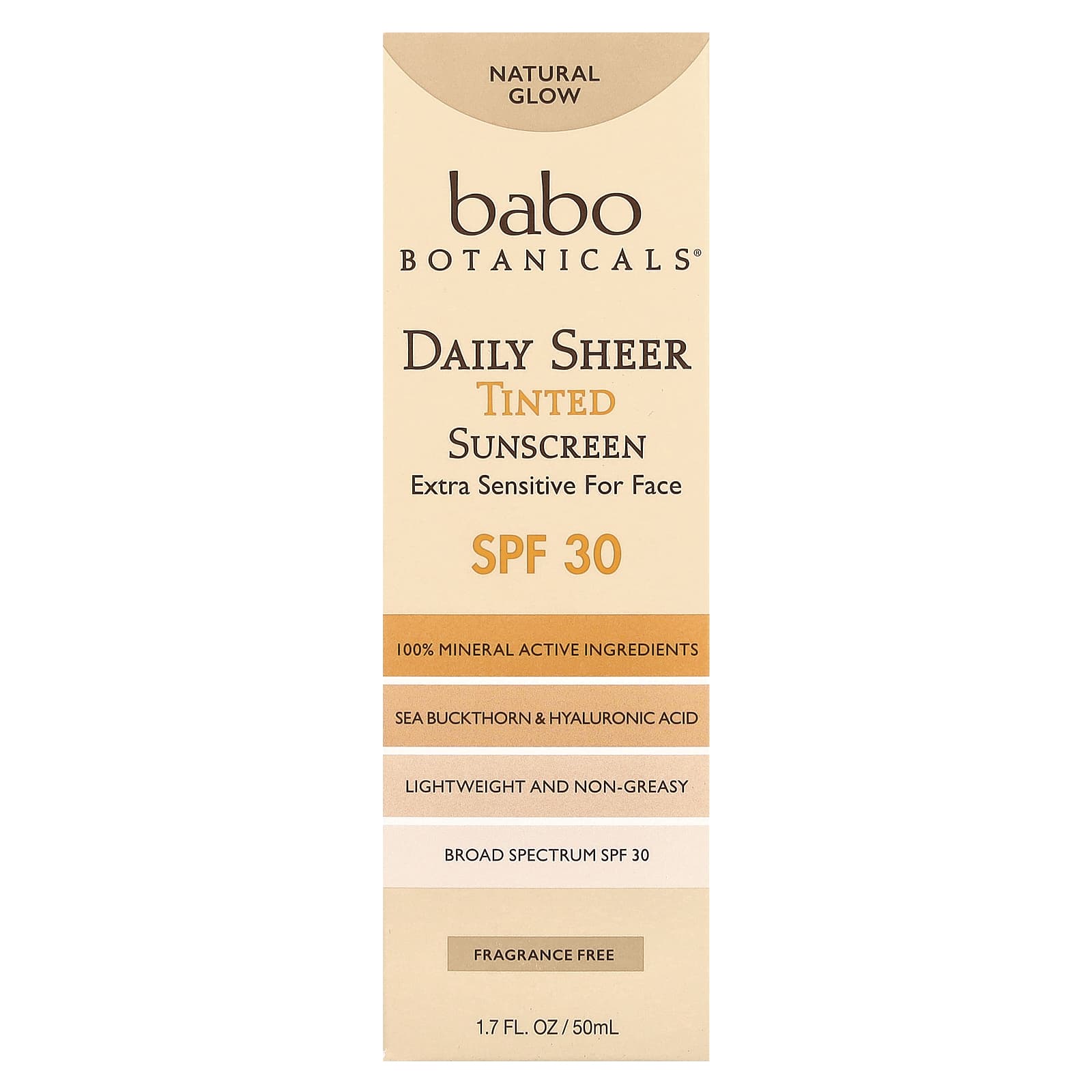 Babo Botanicals, Daily Sheer Tinted Sunscreen, SPF 30, Natural Glow ...