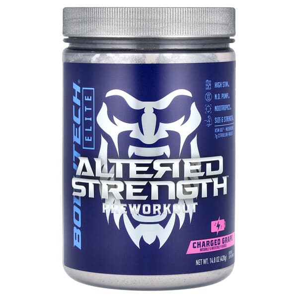 BodyTech, Elite, Altered Strength Pre-Workout, Charged Grape, 14.8 oz ...