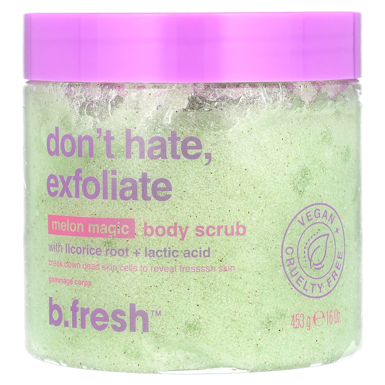b.fresh, Body Scrub With Licorice Root & Lactic Acid, Melon Magic, 16 ...