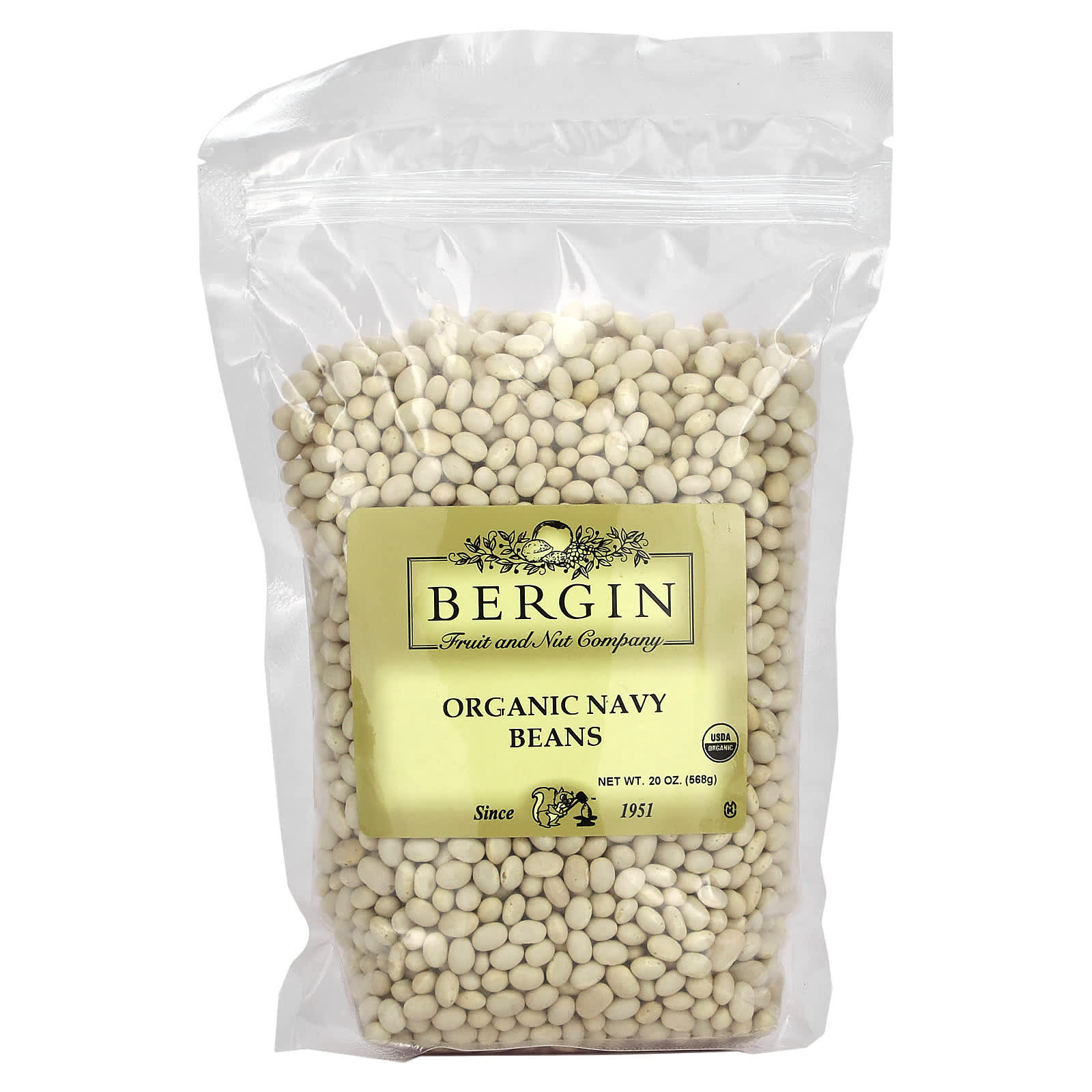 Bergin Fruit and Nut Company, Organic Navy Beans, 20 oz (568 g)