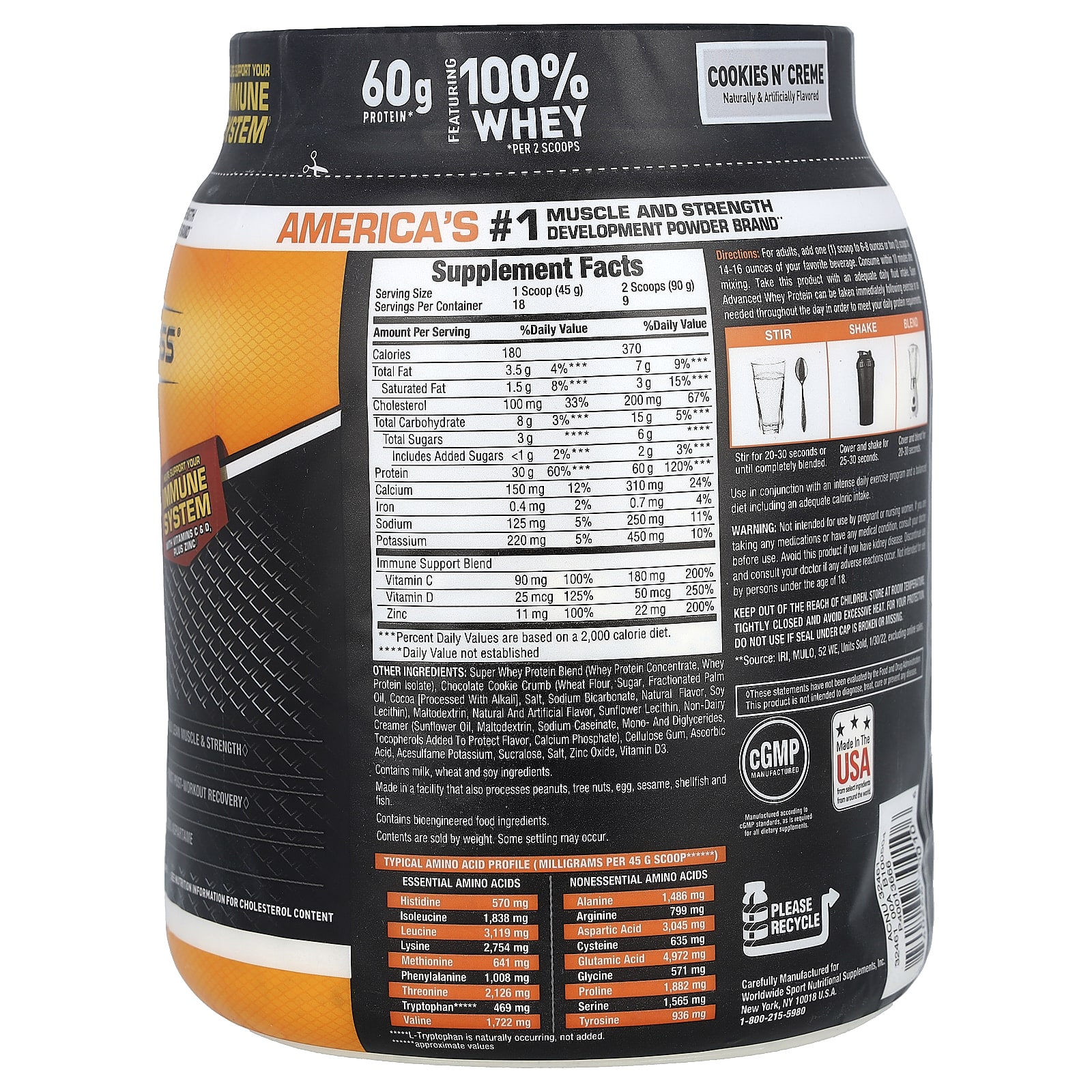 Body Fortress, Super Advanced Whey Protein, Cookies N' Creme , 1.78 lb ...