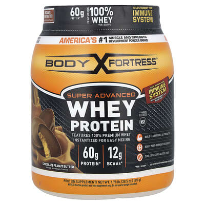 Body Fortress, Super Advanced Whey Protein, Chocolate Peanut Butter, 1. ...