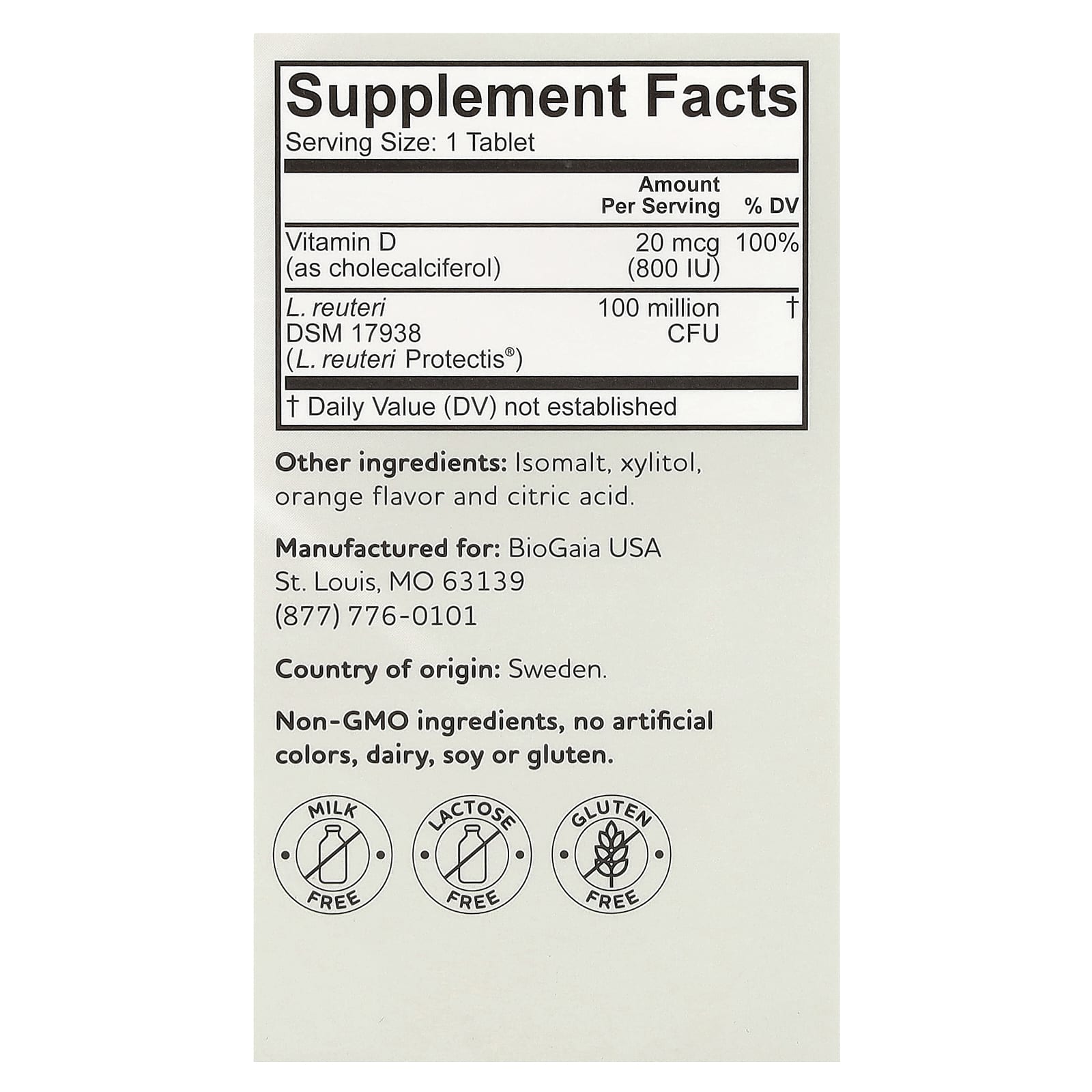 BioGaia, Protectis Kids, Immune Active, Tasty Orange, 60 Probiotic ...