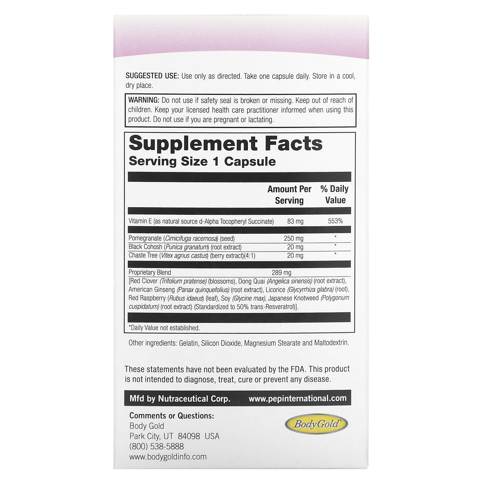 BodyGold, Estro Max, 60 Capsules