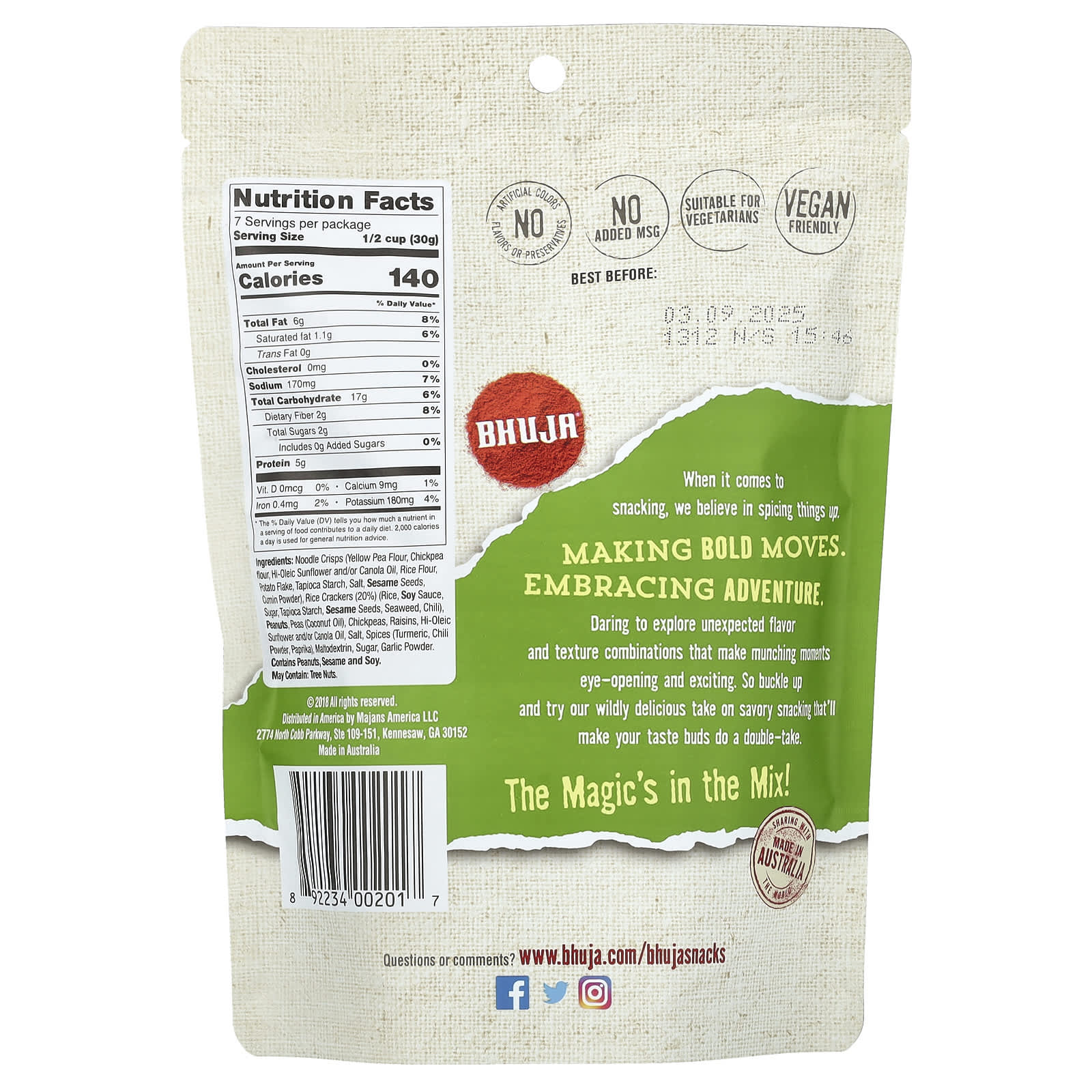 Bhuja, Cracker Mix, 7 oz (199 g)