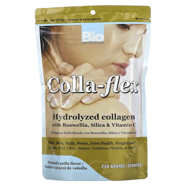 Bio Nutrition, Colla-Flex, Hydrolyzed Collagen with Boswellia, Silica ...