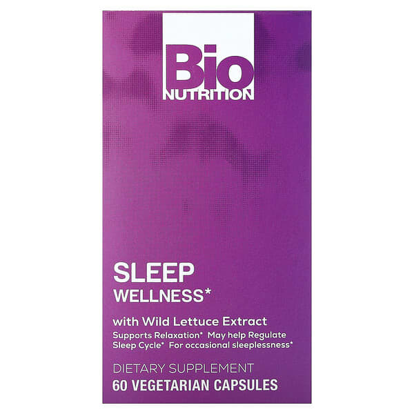 Bio Nutrition, Sleep Wellness with Wild Lettuce Extract, 60 Vegetarian ...