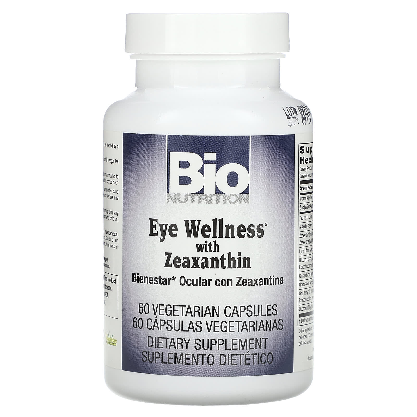 Bio Nutrition, Eye Wellness With Zeaxanthin, 60 Vegetarian Capsules