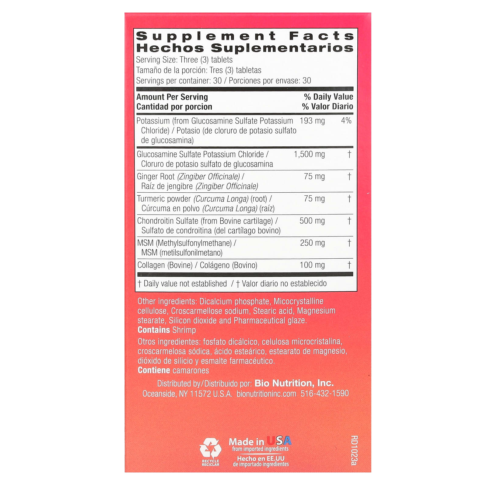 Bio Nutrition, Advanced Glucosamine/Chondroitin/MSM and Turmeric ...