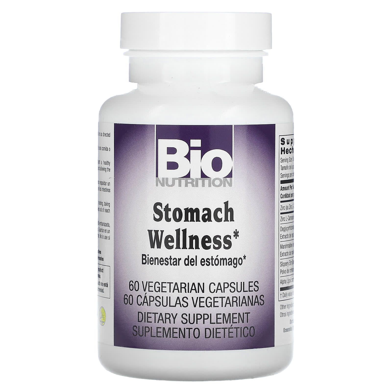 Bio Nutrition, Stomach Wellness, 60 Vegetarian Capsules